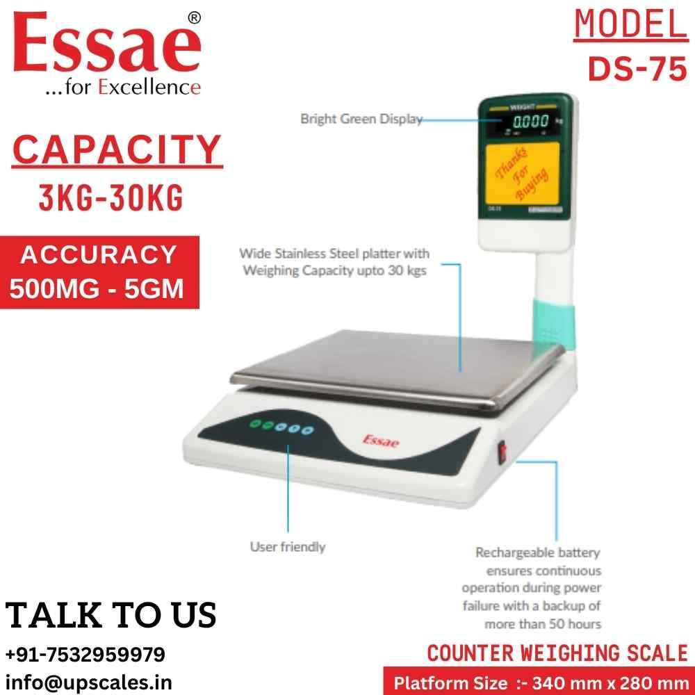 20kg/2gm Essae Electronic Counter Weighing Scale DS-75 | Electronic Weighing Scale Capacity 20kg ...